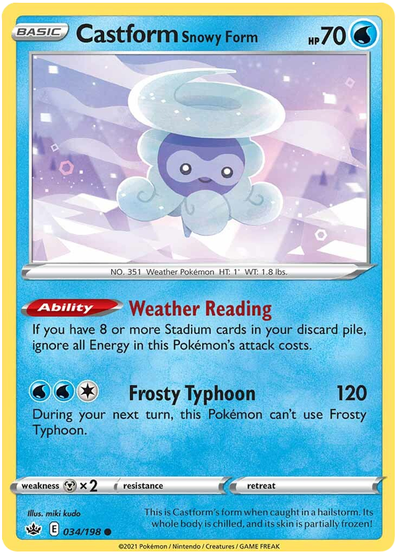 Sword and Shield Chilling Reign 034 Castform Snowy Form | The Northwest ...