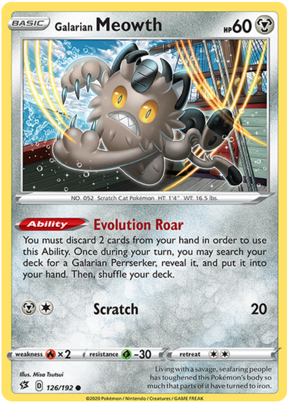 Sword and Shield Rebel Clash 126 Galarian Meowth – WOFSPORTS